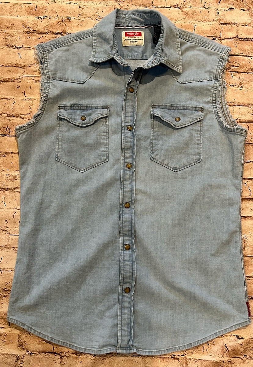Mens Cut Off Denim Shirts