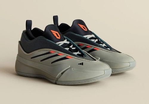 adidas Dame 9 Low Trainers JI1939 Silver Pebble/Legend Ivy/Orange Men ...