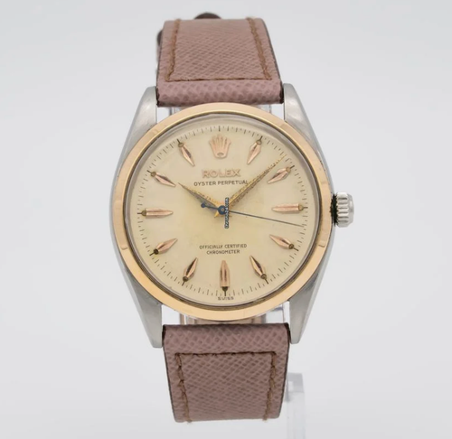 Rolex Oyster Perpetual 34 6564 Two Tone 18k Rose Gold | eBay