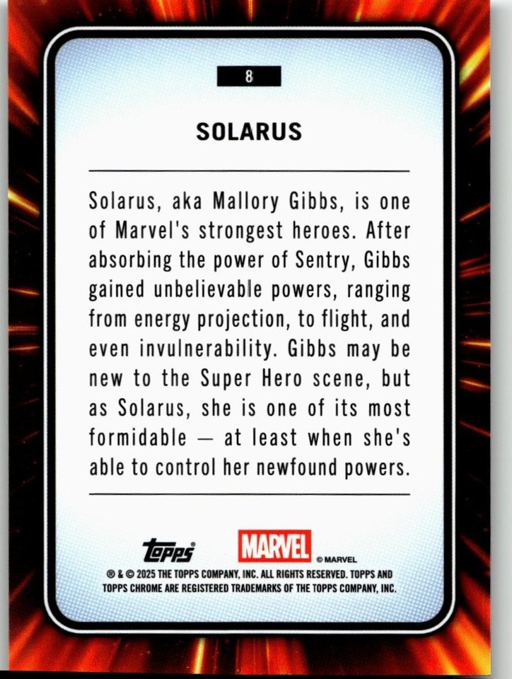 2025 Topps Chrome Marvel Solarus #8 Blue & Green Shimmer Refractor ...