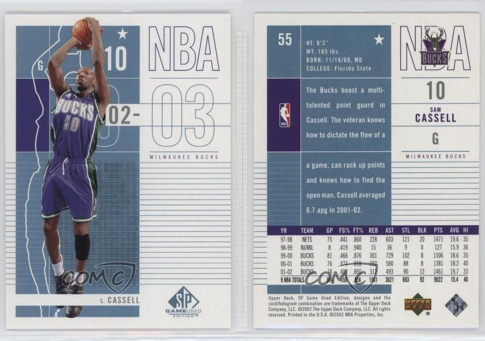 2002-03 SP Game Used Edition Sam Cassell #55 1q9 | eBay