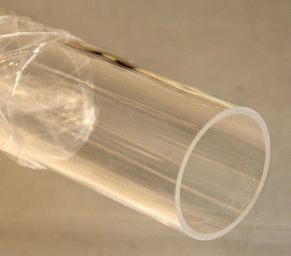 Clear acrylic Plexiglass pipe 2" 2 3/8" OD fits standard 2" PVC ...