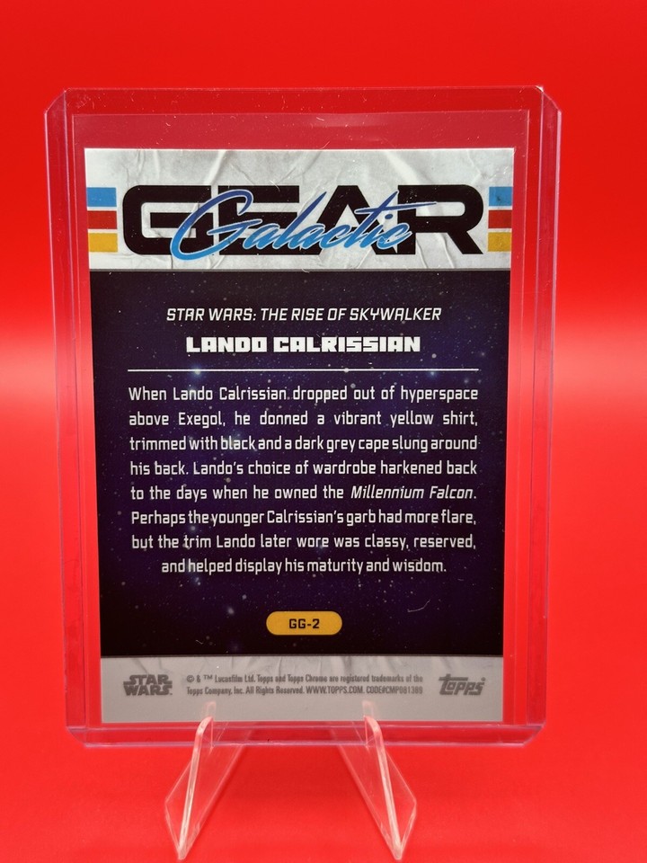 2024 Topps Chrome Star Wars Lando Calrissian Galactic Gear #GG-2 Green ...