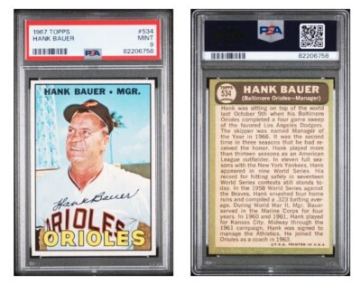 1967 Topps Hank Bauer #534 PSA 9 MINT Low Pop | eBay