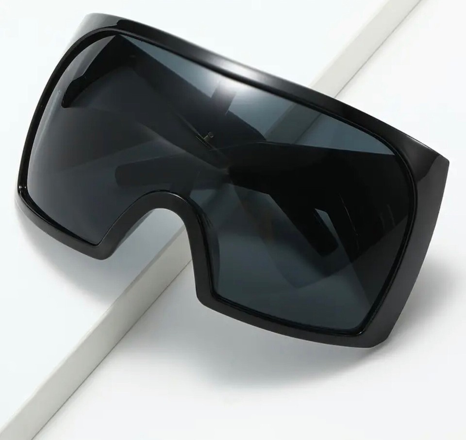 OVERSIZED Futuristic Wrap Around Face Shield Party Raver SUNGLASSES ...