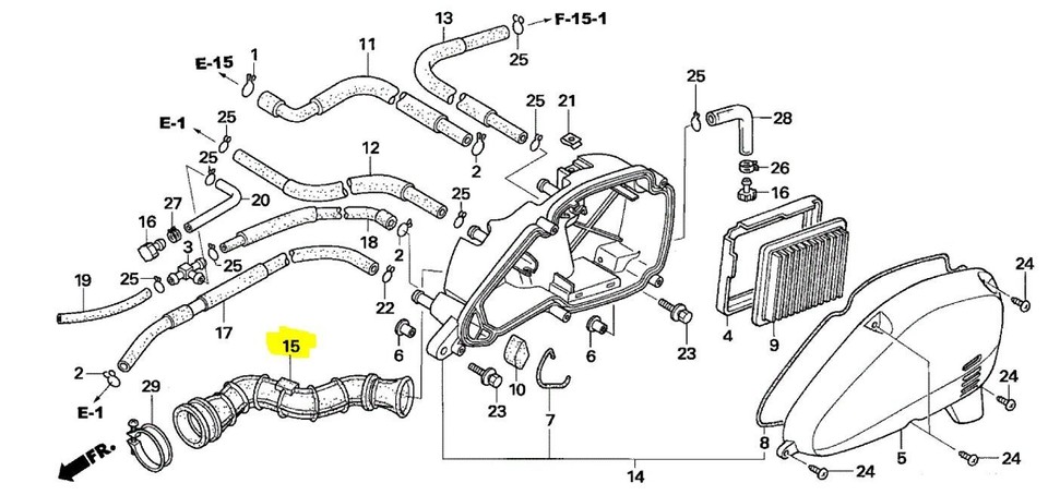 Ruckus 50 OEM Honda Air Cleaner Intake Tube 17255-GEZ-610 Ruckus 50 ...