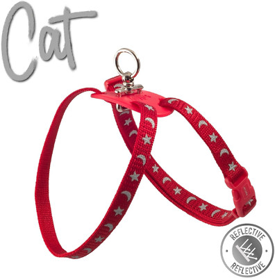 Cat Harness & Lead Set - Red. Reflective, Adjustable, Figure Of 8. Star ...