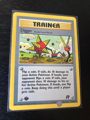 Pokémon Team Rocket 1st Edition Trainer Digger 75/82 EX Free Shipping ...