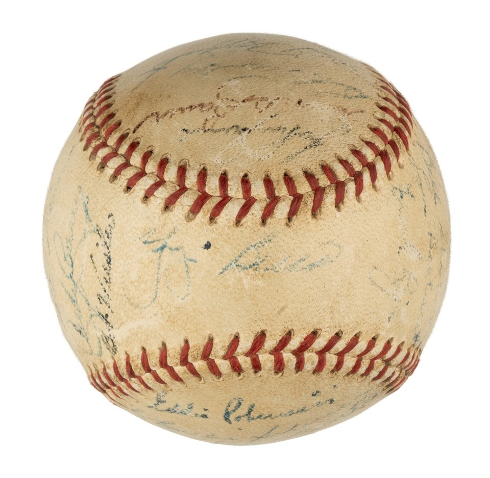 1955 New York Yankees American League Champs Team Signed Baseball JSA ...