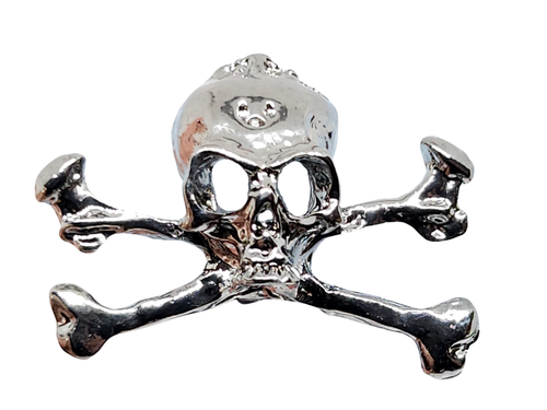 Skull Crossbones Pin Badge Large Brooch Cross Bones Gothic Punk Metal ...
