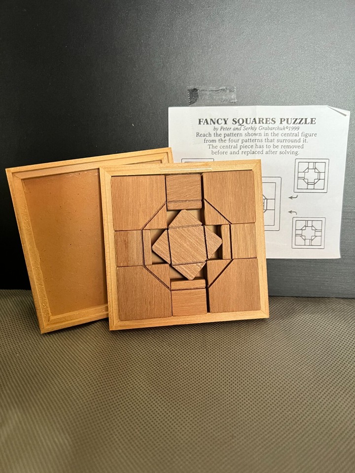 Vintage Fancy Square Wooden Maze Mensa Puzzle Coffee Table Desk Decor ...