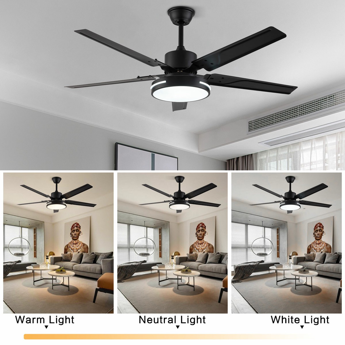 48 Inch Ceiling Fan With Light Low Profile | Shelly Lighting