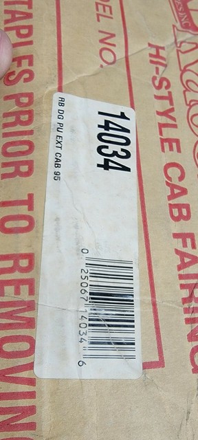 94-01 Dodge RAM Lund Racer Fast Back EXT CAB Fairing Spoiler Racerback ...