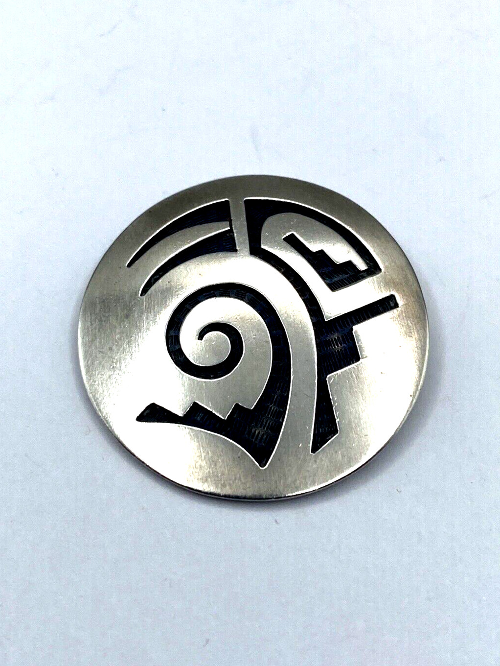 VTG Hopi Sterling Silver Overlay Pin Geometric Design… - Gem