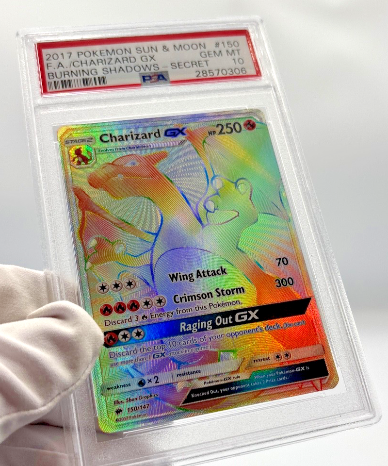 Pokemon Cards - PSA 10 Charizard GX 150/147 - Burning Shadows Secret FA ...