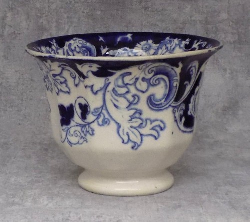 Antique Blue and White Porcelain Floral Broad Rimmed Cup | eBay