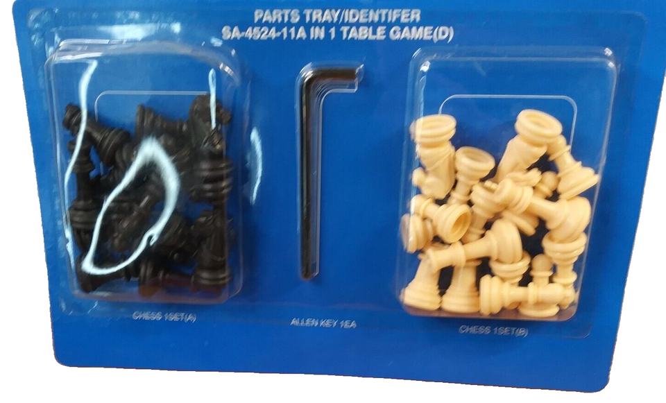 Cream Black Chess Pieces Allen Key 9-in-1 Multi Game Table Set Parts SA ...