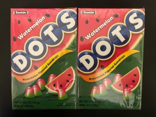 Tootsie WATERMELON Fruit Flavored Dots Gum Drops Gummy Candy - 2 BOXES ...