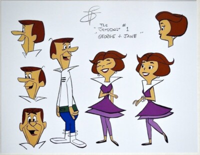 JETSON'S CHARACTER MODEL SHEET PRINT - GEORGE & JANE JETSON Hanna ...