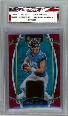 2021 Select Prizm Trevor Lawrence Rookie Jersey Patch #RSW-TLR AGC 10 ...