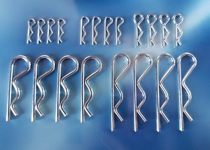 Clevis Pin Retaining Clips R-Clips Hitch Pins BZP 1mm to 3mm Dia Pack ...