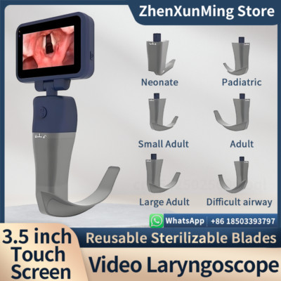 3.5 inch Touch Screen Video Laryngoscope Reusable Sterilizable Blades ...