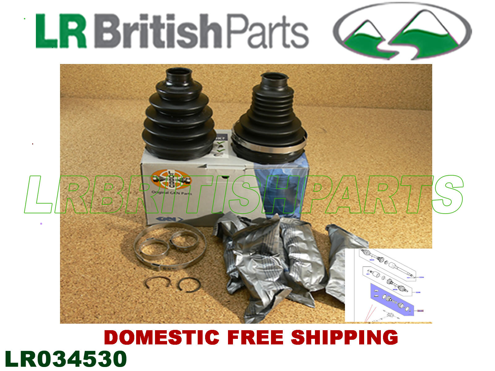 LAND ROVER DRIVESHAFT FRONT BOOT KIT RANGE ROVER 13 SPORT 14 DISCOVERY ...