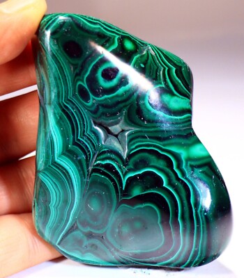 3" 11 oz Top Quality Polished Bull's Eye Malachite, Congo! M500 | eBay