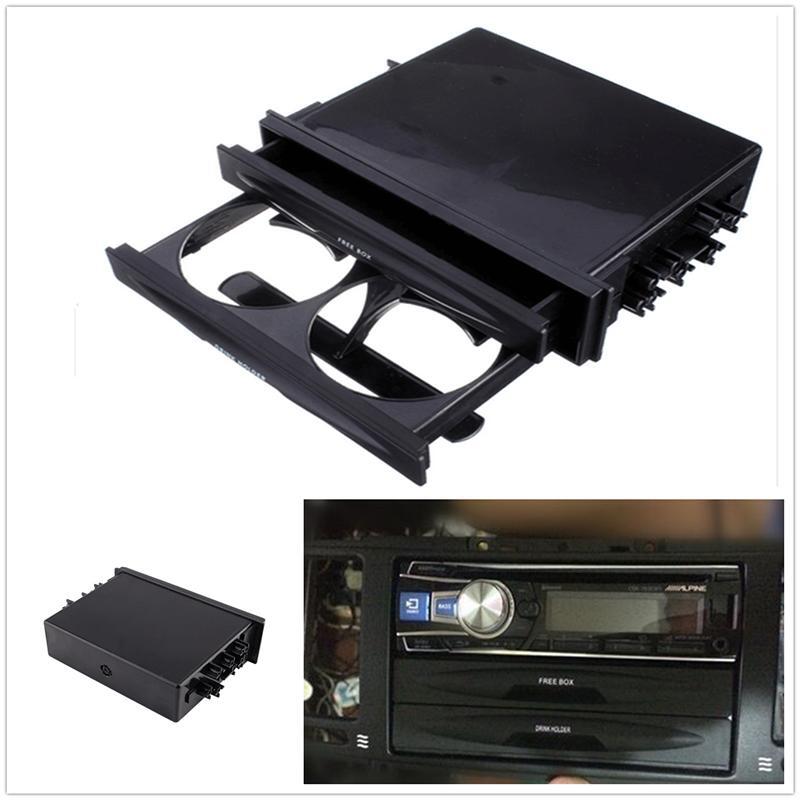 Car Universal Double Din Radio Pocket Kit With Cup Holders Storage Box ...