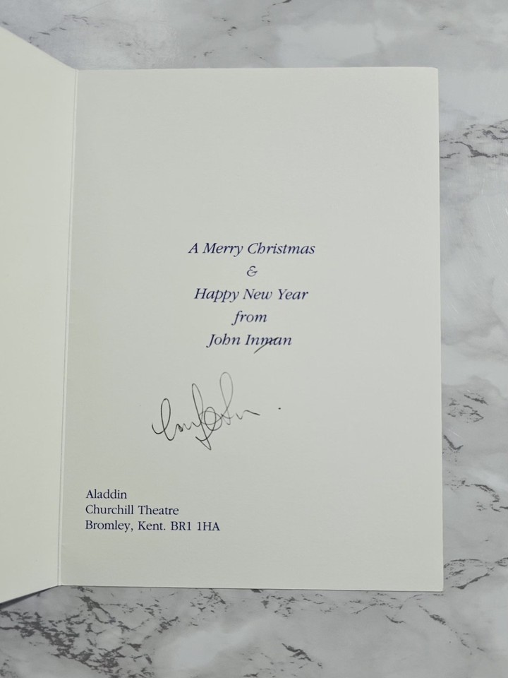 Signed Christmas Greeting Card - John Inman - Aladdin 1990 1991 | eBay UK