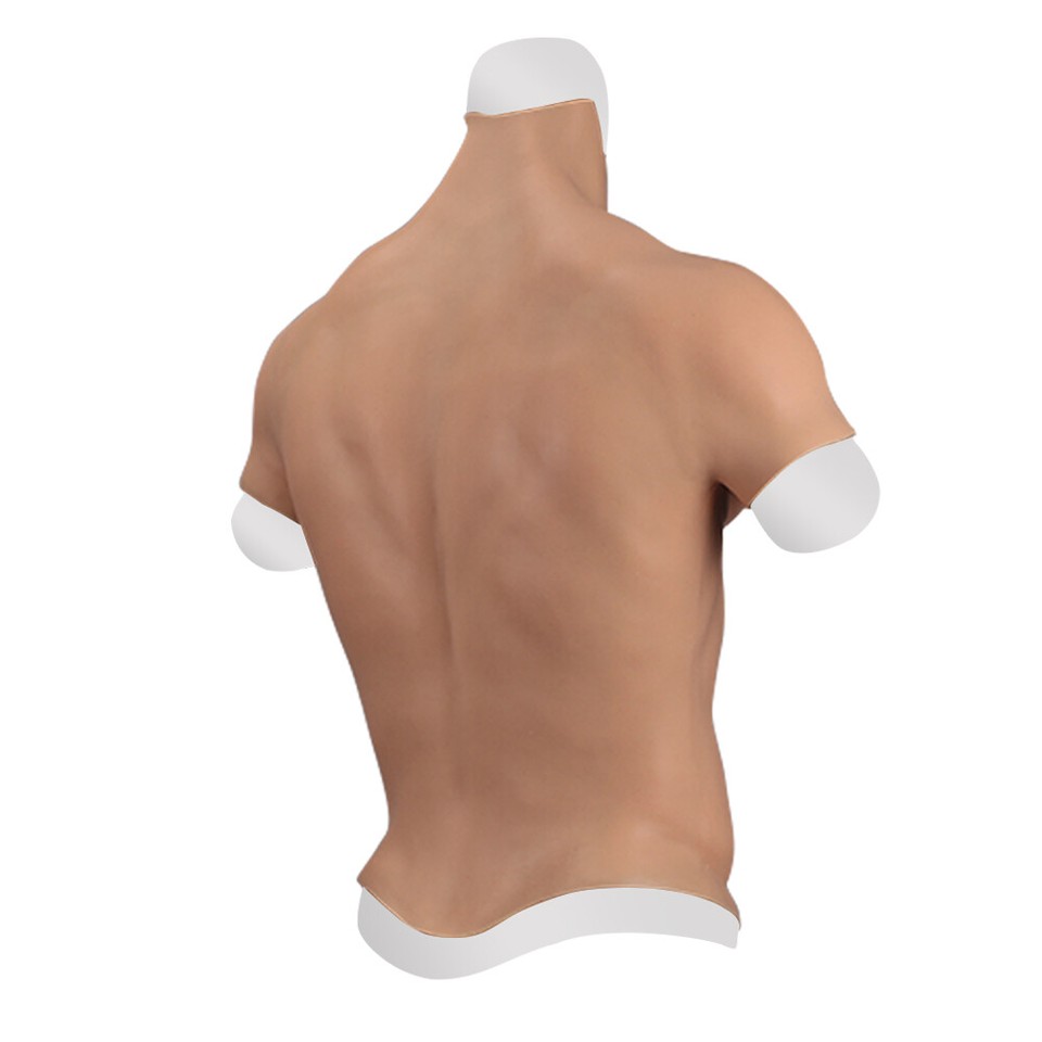 XL Size Silicone Muscle Suit Realistic Muscle Chest Vest Cosplay Fake ...