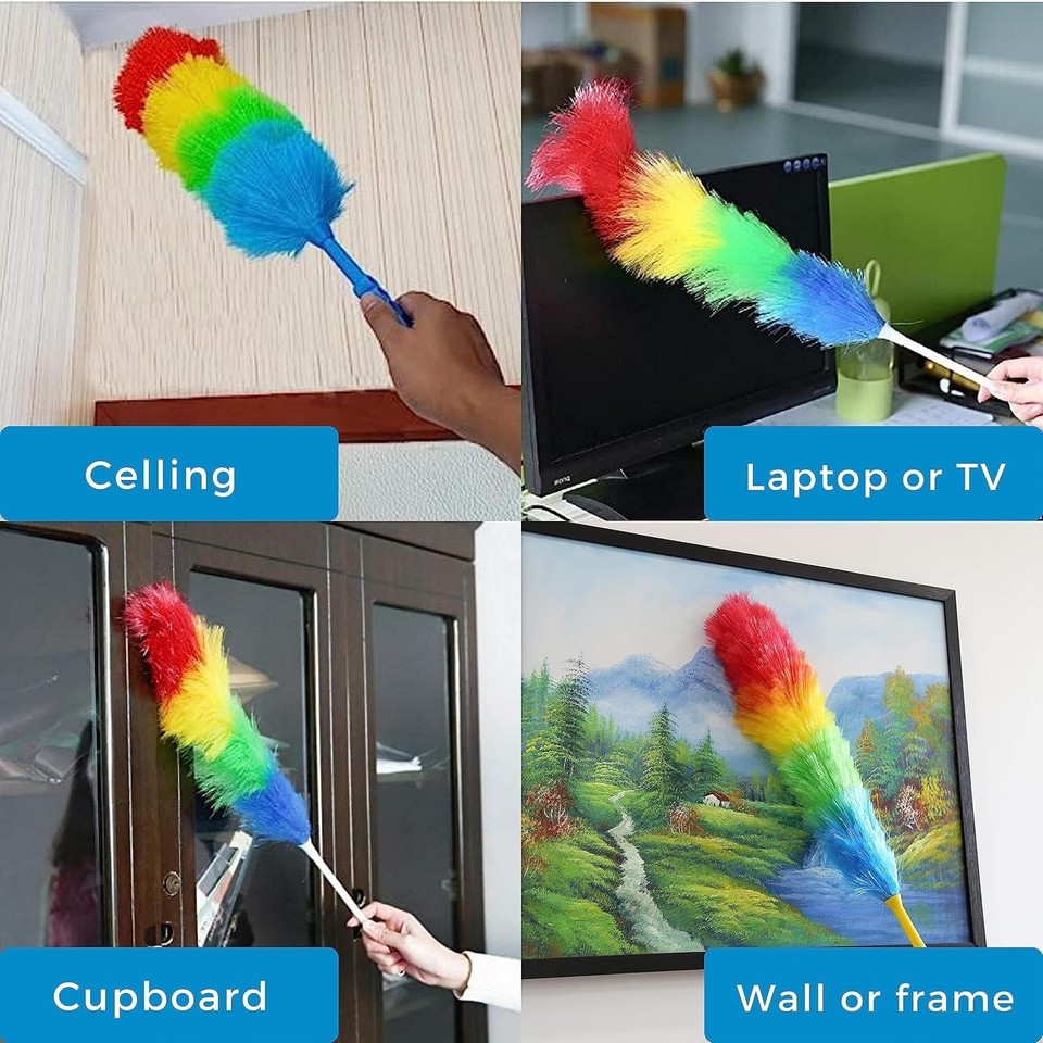 Anti Static Duster Long Handle Feather Duster Hygienic Brush Home ...