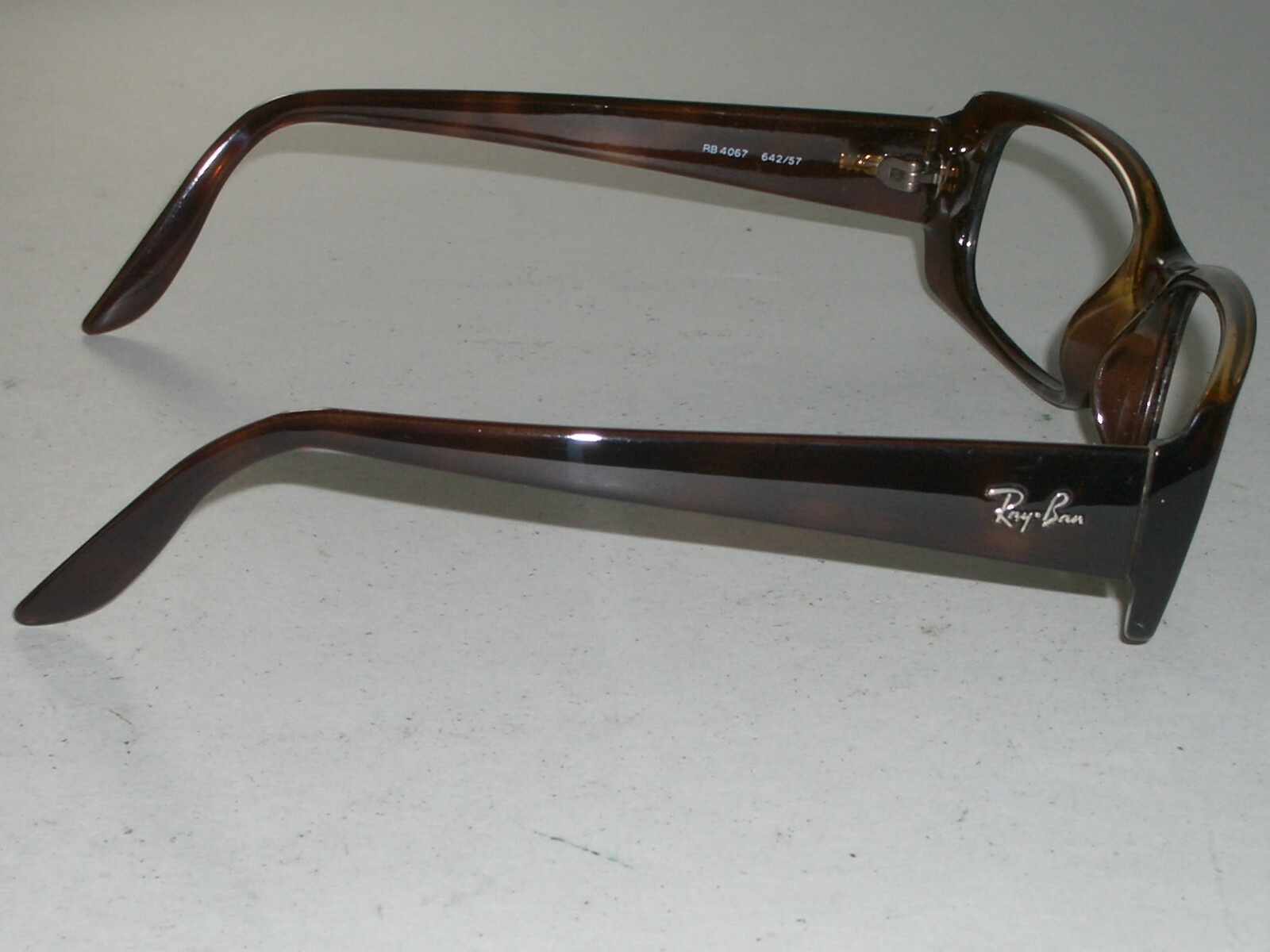 RAY-BAN RB4067 SLEEK GLOSSY TORTOISE RECTANGULAR SUNGLASSES/EYEGLASS ...