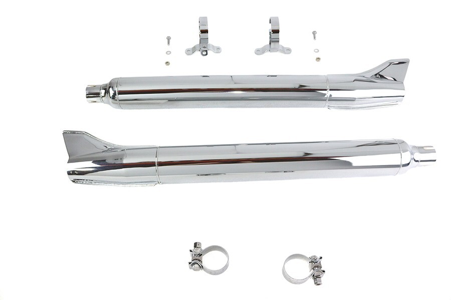 V-TWIN CHROME 1961 STYLE FISHTAIL MUFFLER SET HARLEY 1995-2017 FLT | eBay