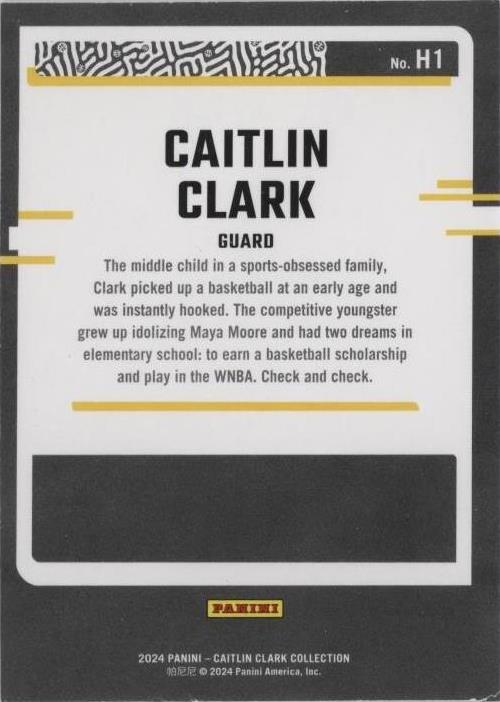 2024 Panini Caitlin Clark Collection - Caitlin Clark #H1 for sale | eBay