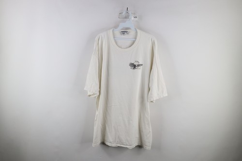 Vintage 90s Streetwear Mens 2XL Thrashed Spell Out Mackinaw Eagle T ...