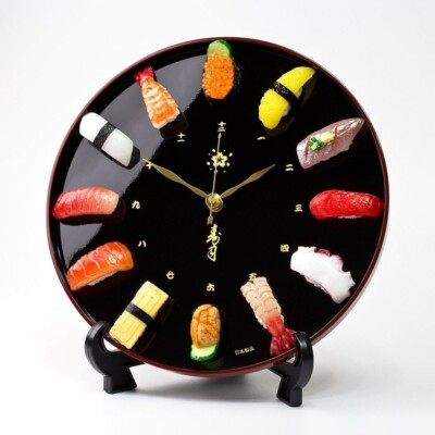 Sushi Clock Japan food sample craftsman 12 nigiri-sushi wall clock ...