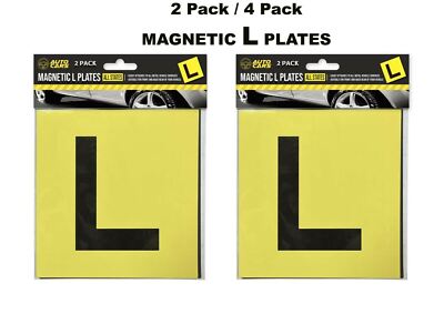 Magnetic L Plate Car Learner Driver Learning Licence Yellow Black ...