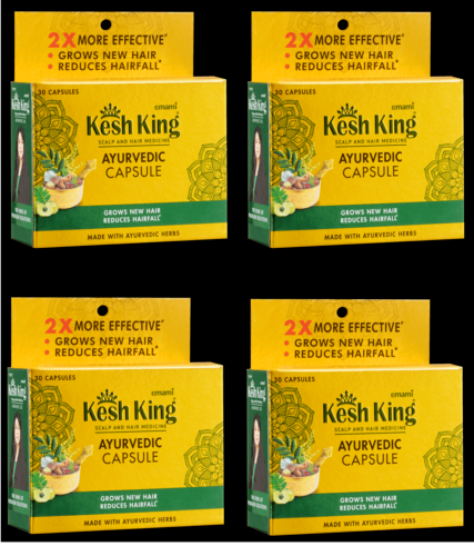 4x Kesh Kesh King Hair Growth & Removes Dandruff 30 Caps Each (120 Caps ...