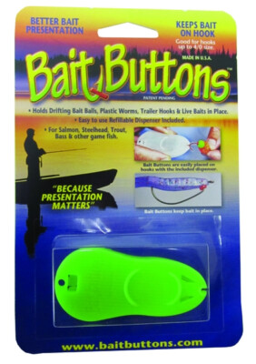 Bait Buttons Original Bait Button Dispenser w/ 100 Bait Buttons Rigging ...