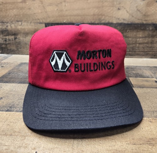 Vintage Morton Building Hat Snapback Embroidered Cap Red Black K ...