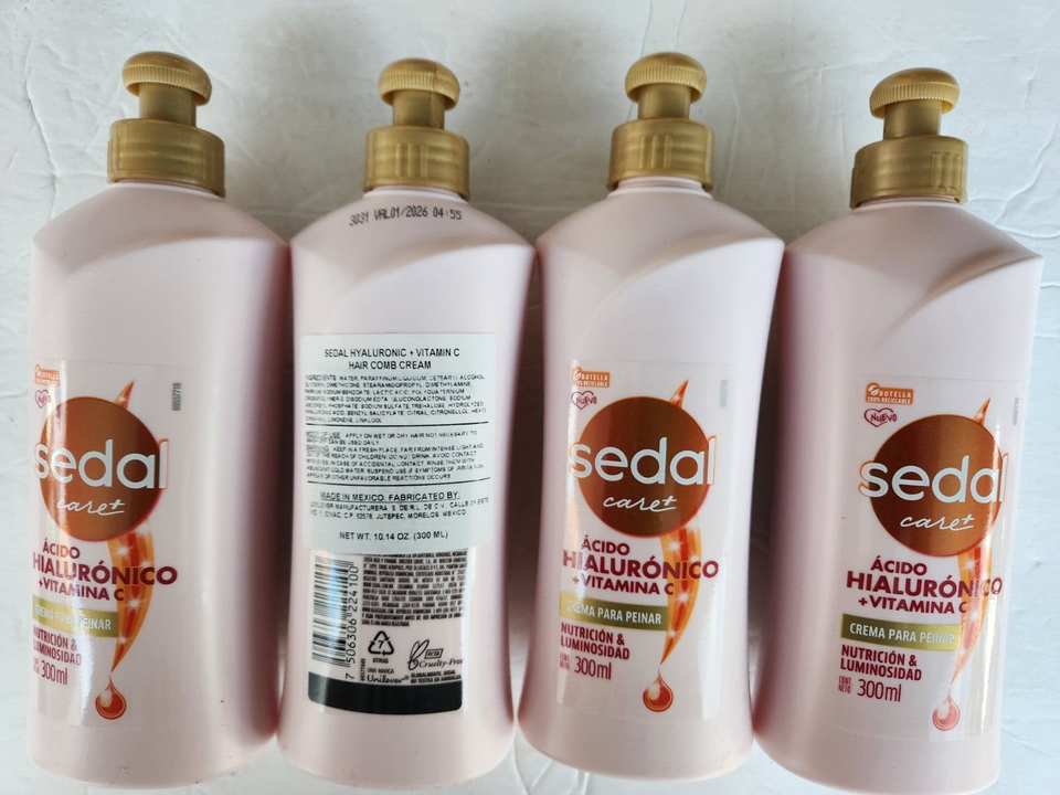 NEW 4 PACK SEDAL HYALURONUC + VITAMIN C HAIR COMB CREAM 10.14 OZ EA ...