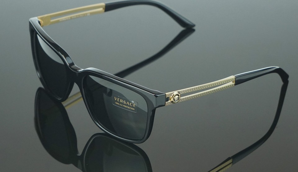 NEW Authentic VERSACE Rock Icons Vani Black Gold Metal Sunglasses VE ...