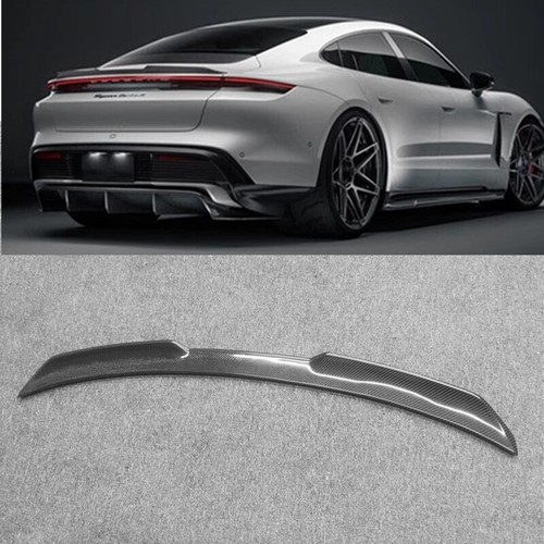 For Porsche Taycan 4s 2019-23 Real Carbon Fiber Rear Lip Trunk Spoiler ...