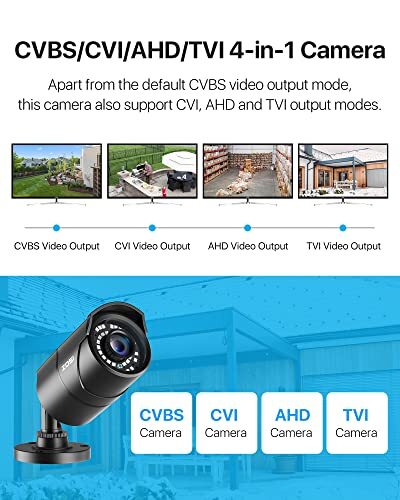 1080P 1920TVL Security Camera Outdoor Indoor,Hybrid 4-in-1 TVI/CVI/AHD ...