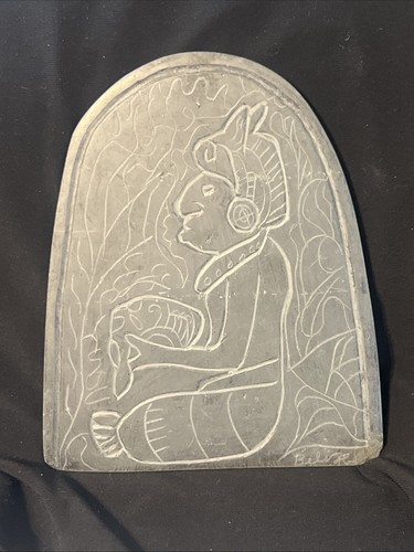 Mayan/Aztec Revival Slate Carving From Belize ~7.5x4.5 Inches | eBay