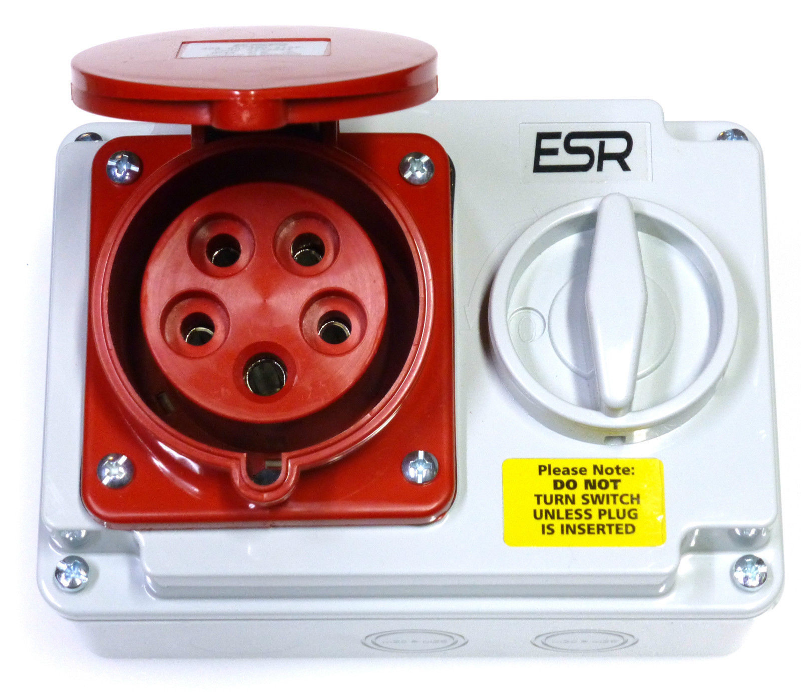 ESR Red 16 Amp 5 Pin Interlock Socket Switch 3P+N+E Weatherproof IP44 ...