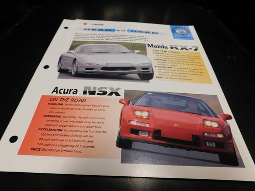 Mazda RX-7 VS Acura NSX Comparison Literature Brochure Photo Poster | eBay