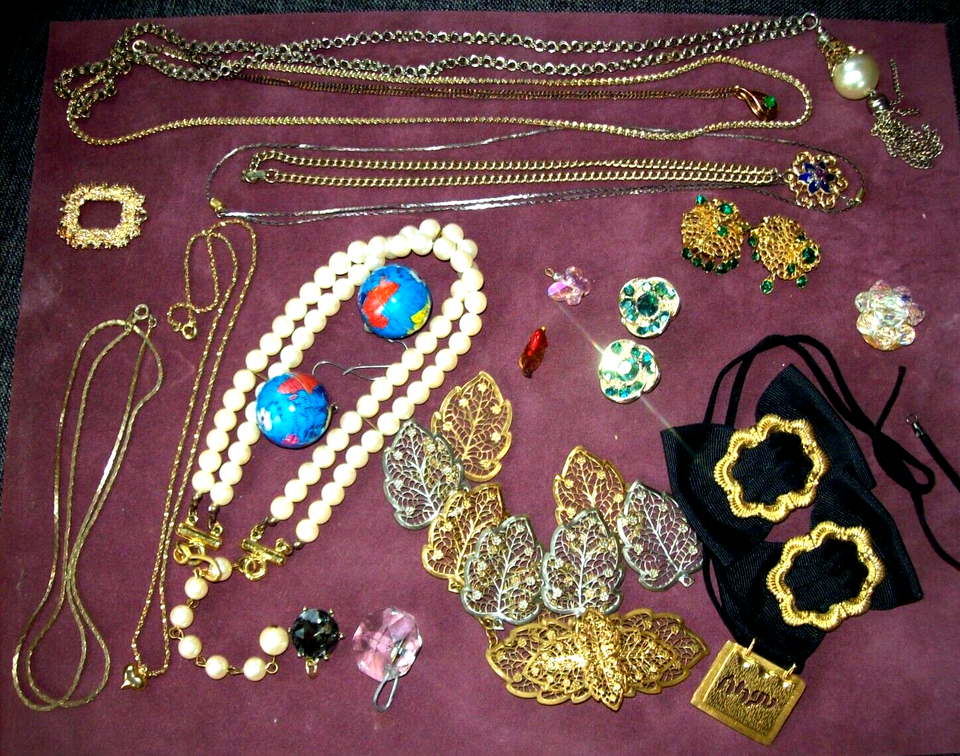 junk drawer estate jewelry lot Useable/Wearable 19 pcs. | eBay