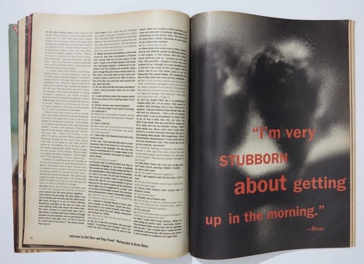 INTERVIEW MAGAZINE November 1991 RIVER PHOENIX & KEANU REEVES COVER | eBay